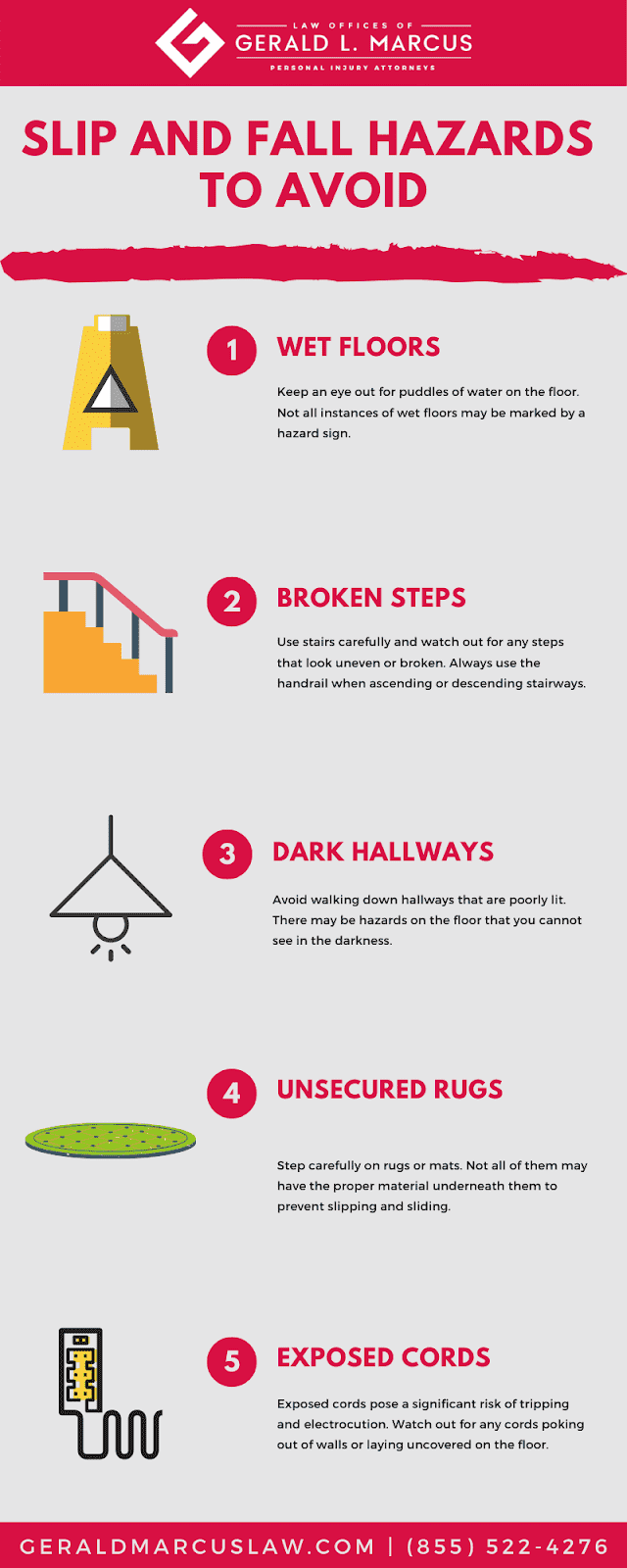 5 Slip and Fall Hazards to Avoid [INFOGRAPHIC] - Gerald Marcus Law